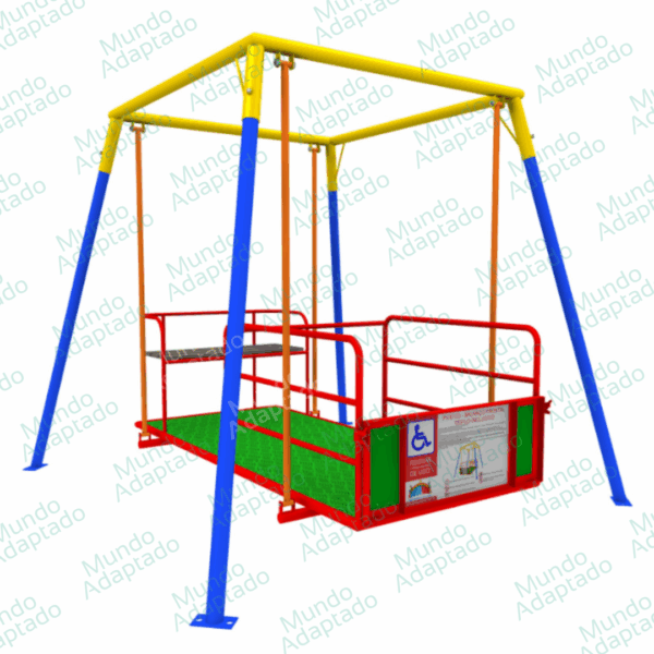 Balanço Inclusivo Frontal Triplo - Mundo Adaptado